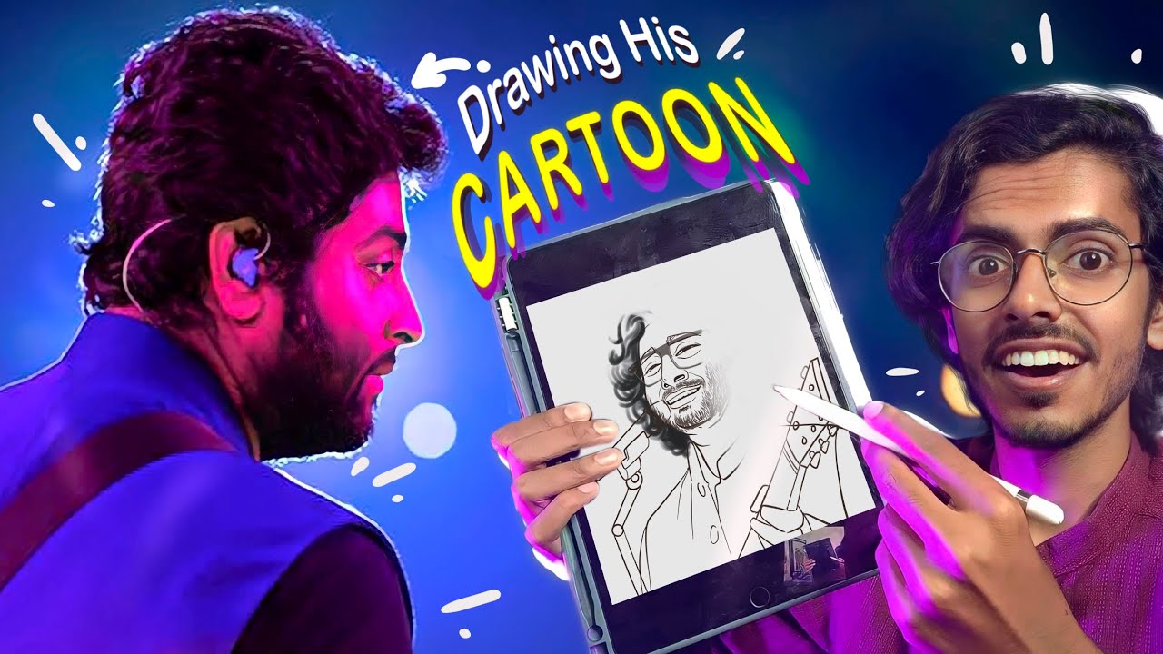 Drawing ARIJIT SINGH Cartoon🤠// @ArtisticDipankar - YouTube