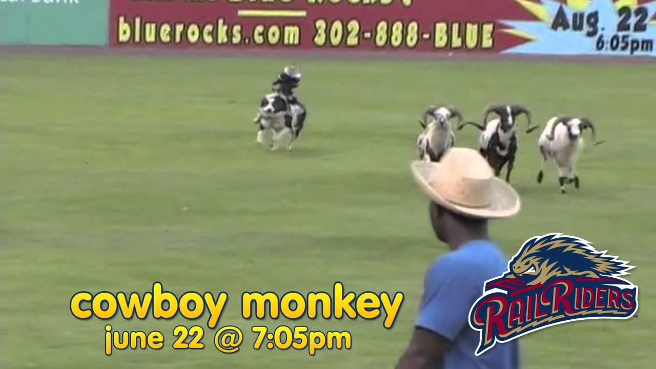 Cowboy Monkey Rodeo visits the RailRiders - June 22 @ 7:05 - YouTube