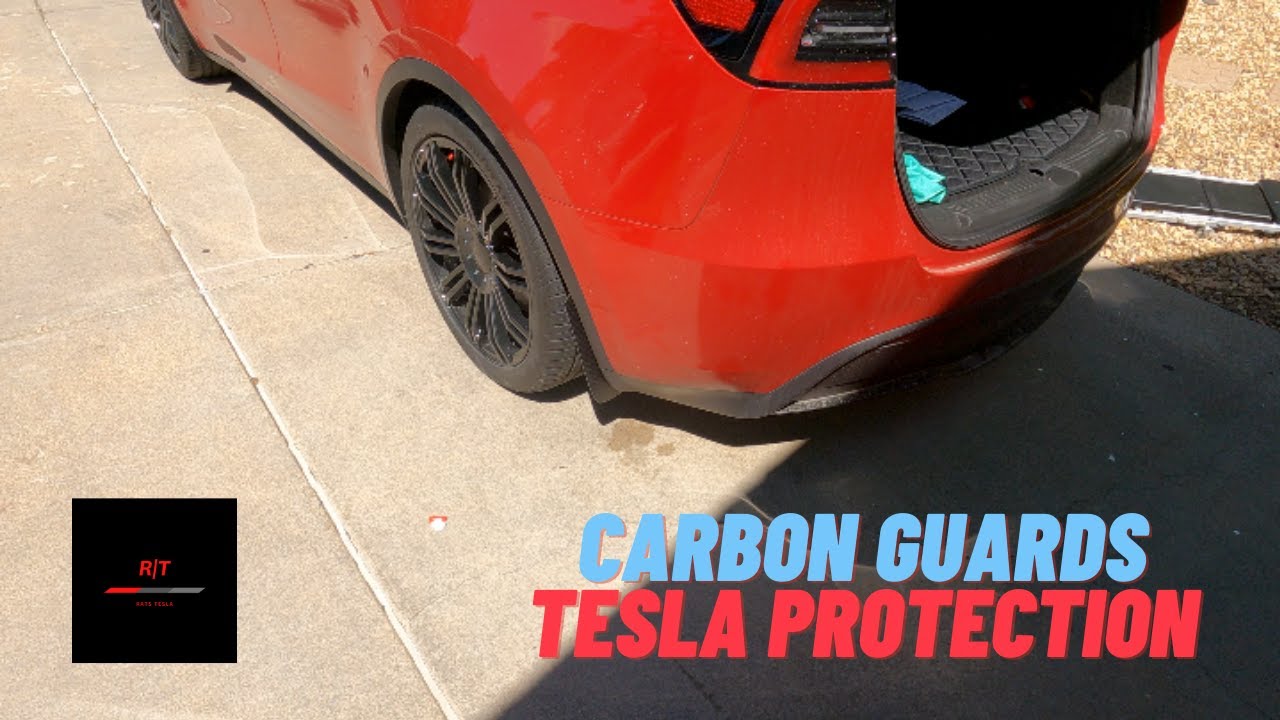 Introducing the Best Tesla Mud Guards - Carbon Guards! - YouTube