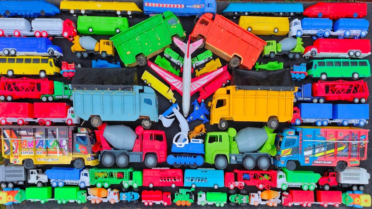 Mobil truk oleng, mobil derek, truk pasir, kereta, damkar, excavator ...