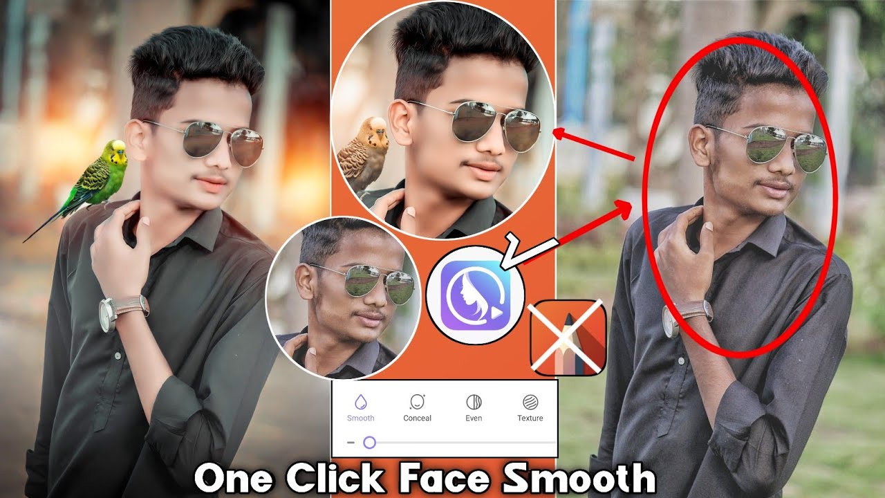 one click face smooth और one click background editing || Prettyup photo ...
