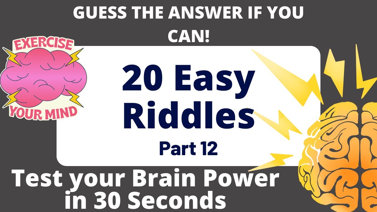 20 Easy Riddles12|Only a genius can answer these 20 tricky Riddles|Test ...