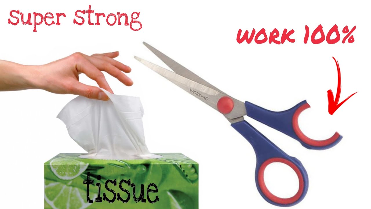 great idea! fixing broken scissors using a tissue and the result is ...