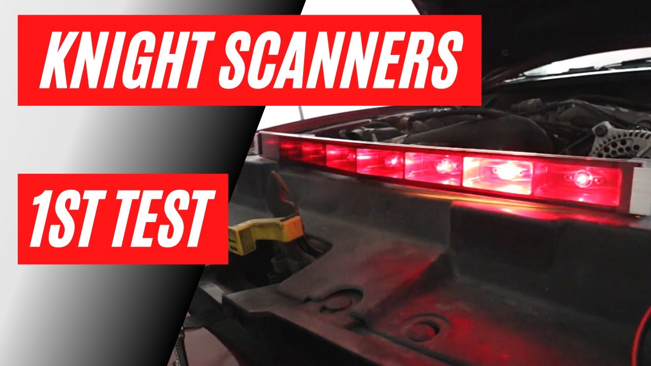 $600 Knight Rider KITT Scanner 1st Test 55W Halogen Bulbs - YouTube
