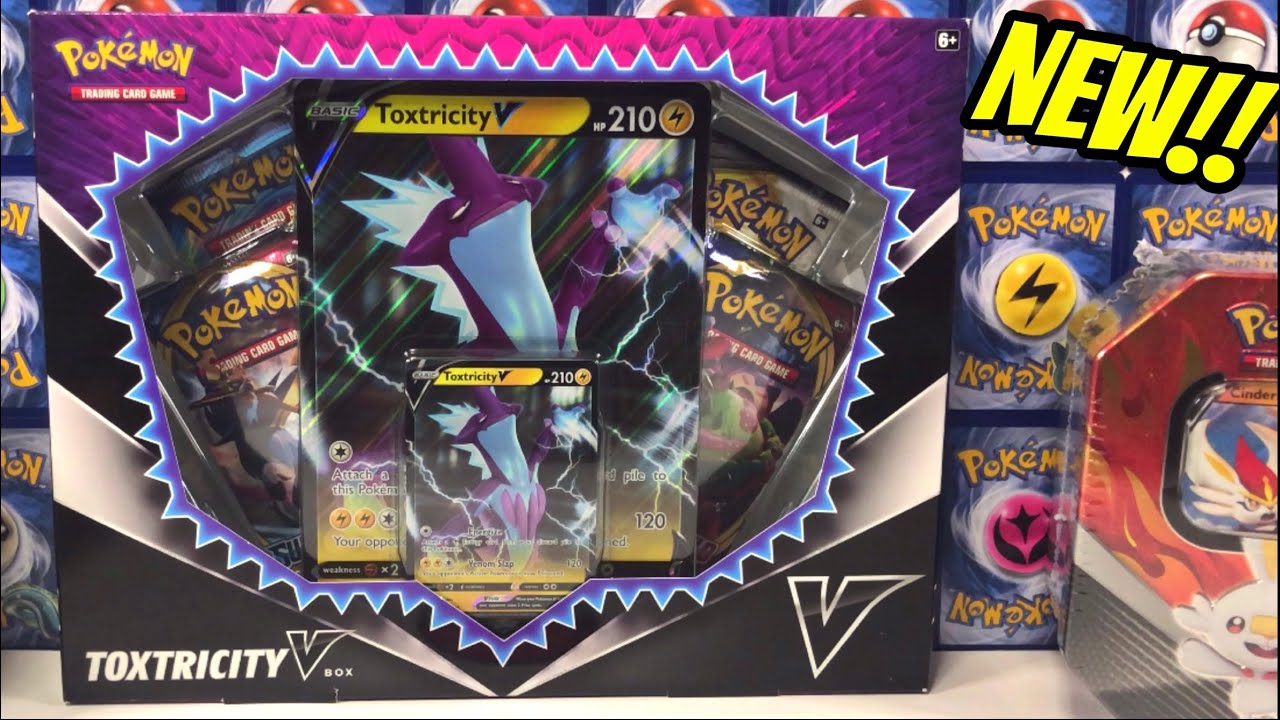 *NEW* Pokemon Sword & Shield Toxtricity V Box + 3x Galar Partner Tins ...