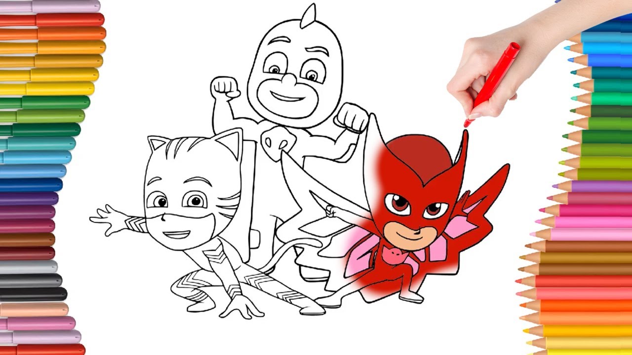 PJ Masks Color favorite cartoon - YouTube