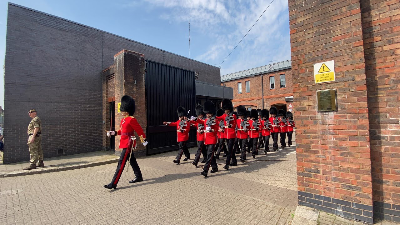 Number 12 company Irish guards (drums and pipes) (changing of the guard ...