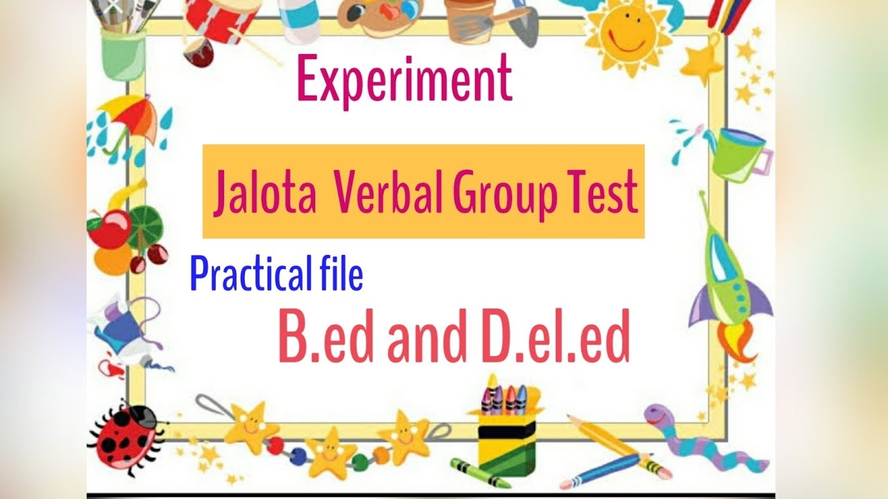 Jalota Verbal Group Test | B.ed and D.el.ed - YouTube