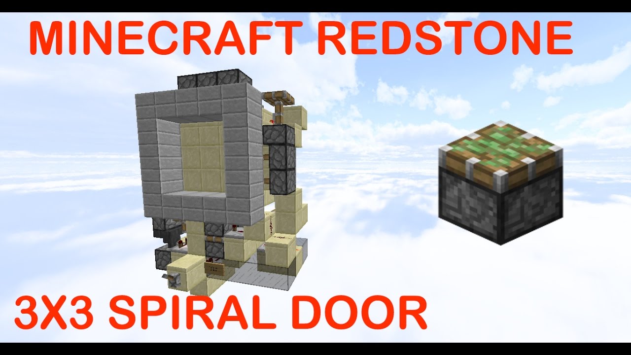 Minecraft Redstone Tutorial | 3X3 Spiral Piston Door [COMPACT] - YouTube