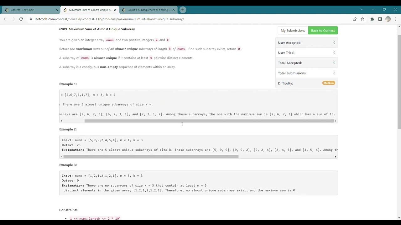 Leetcode Biweekly Contest 112 A B C D Solutions Screencast Youtube