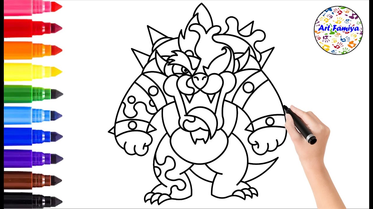 HOW TO DRAW VENOM + BOWSER - MASH-UP CHALLENGE - EASY DRAWINGS STEP BY ...