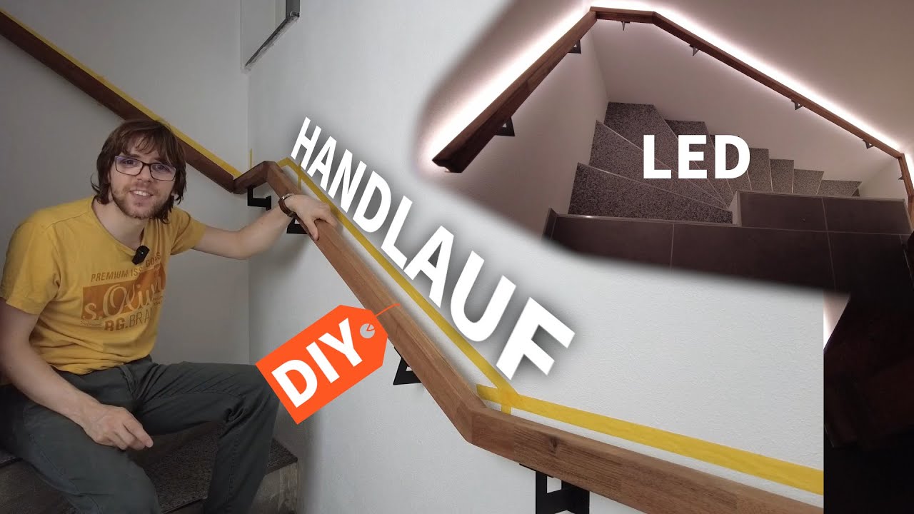 ⭐ Beleuchteten Design-Handlauf aus Echtholz selbst bauen - YouTube