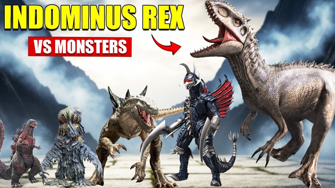 Indominus Rex vs Giant Monsters | 3D Monster Size Comparison 2025 - YouTube