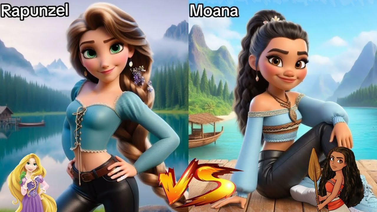 Rapunzel vs Moana #elsa #ariel #rapunzel #moana - YouTube
