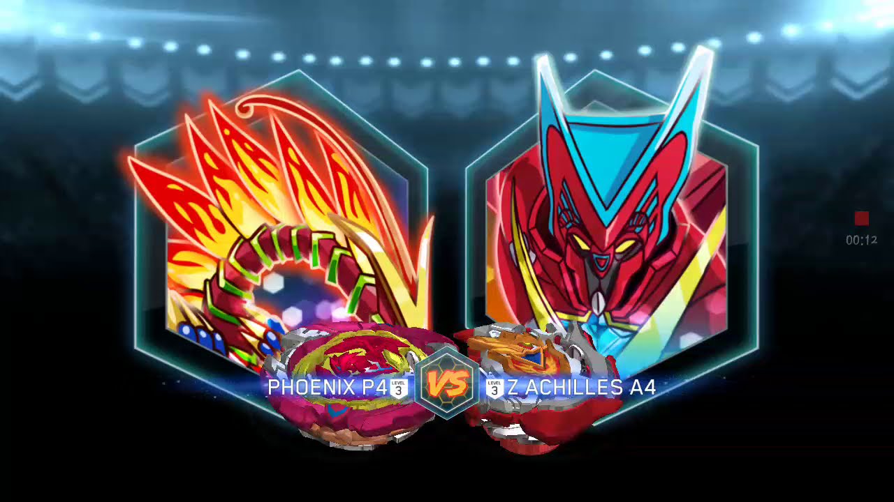 Phoenix P4 vs Z Achilles A4 (Beyblade burst hasbro app) - YouTube