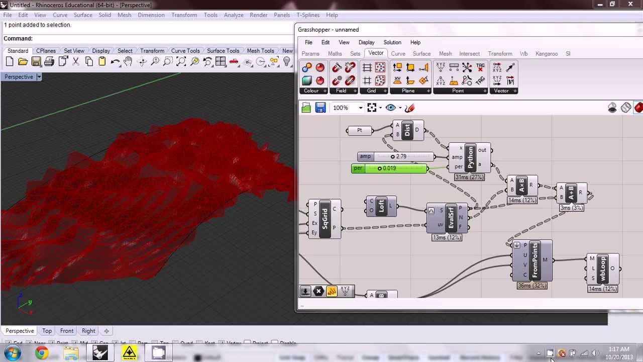 NOC3 Oscilation: 19 cosine wave on a surface. - YouTube
