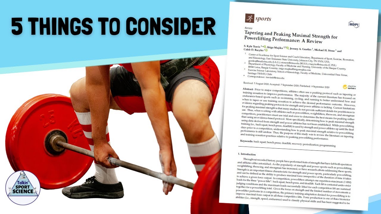 TAPERING & PEAKING MAXIMAL STRENGTH FOR POWERLIFTING PERFORMANCE (BY S ...