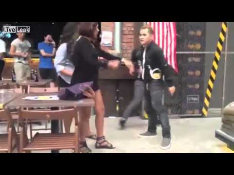 CRAZY WOMAN FIGHTS WAITER FOR GUINNESS - YouTube