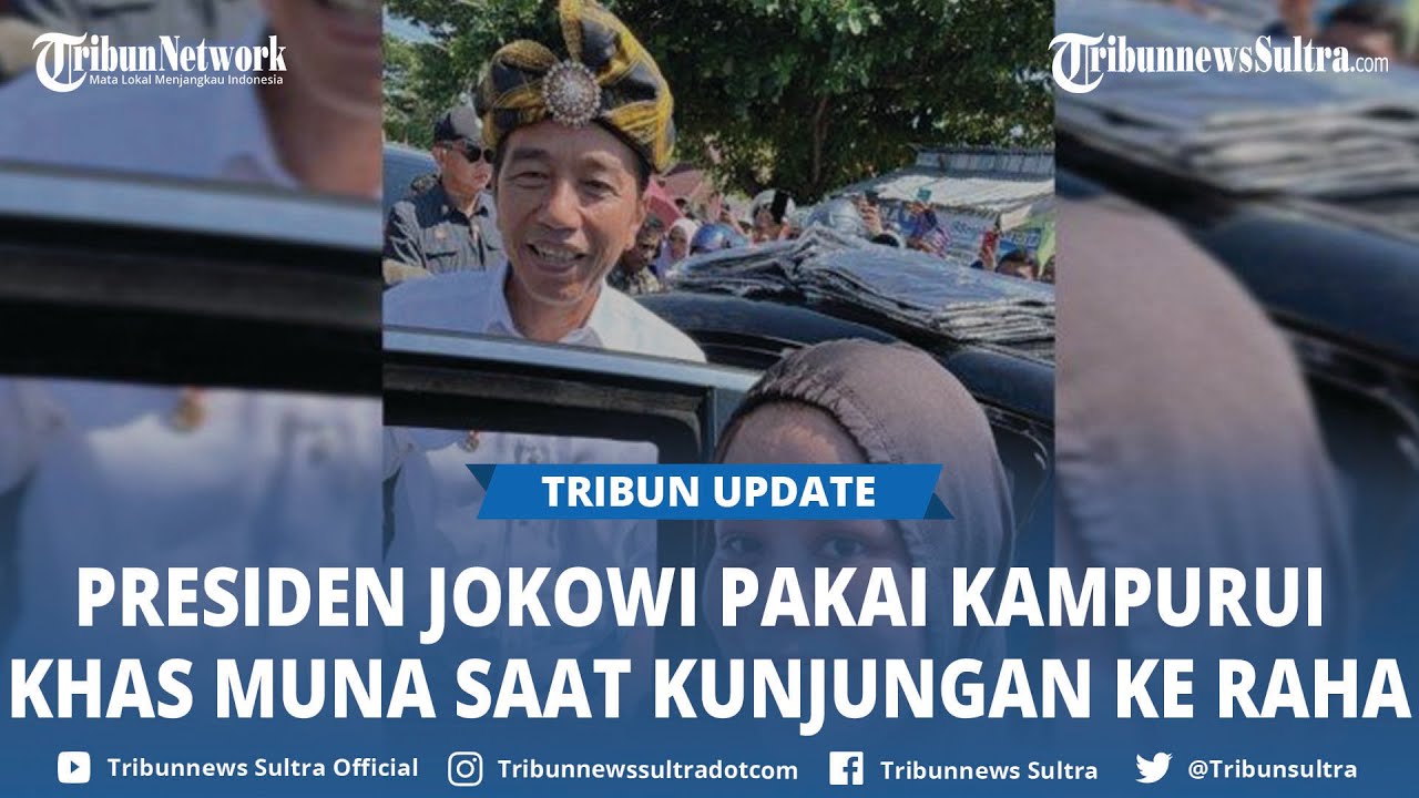 Momen Presiden Jokowi Pakai Kampurui Khas Muna Berfoto Bersama Warga ...
