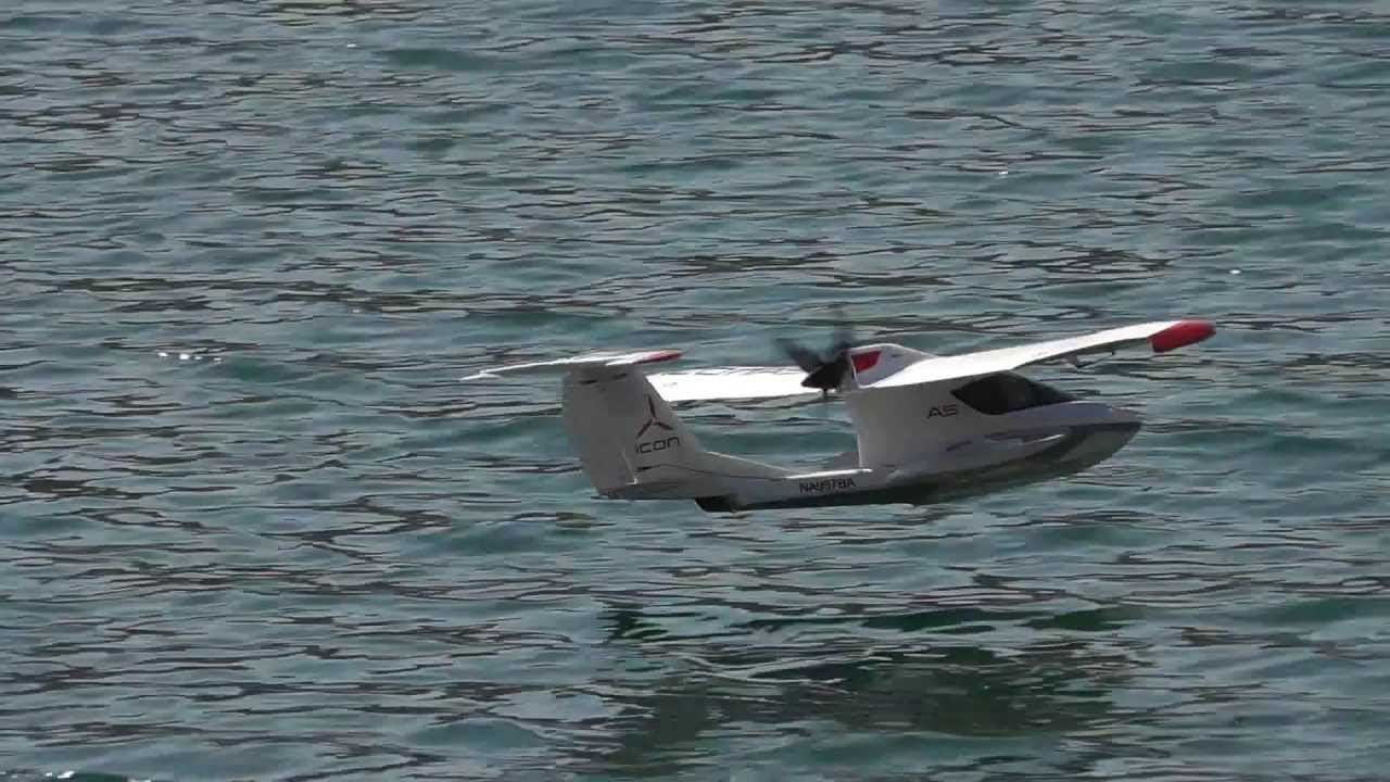 Parkzone Icon A5 Flight at Kalavasos Dam! Water Takeoff, Touch and Go's ...