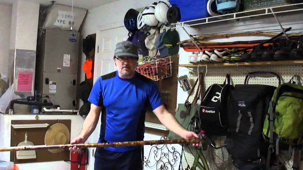 Homemade hiking stick and emergency survival kit - YouTube