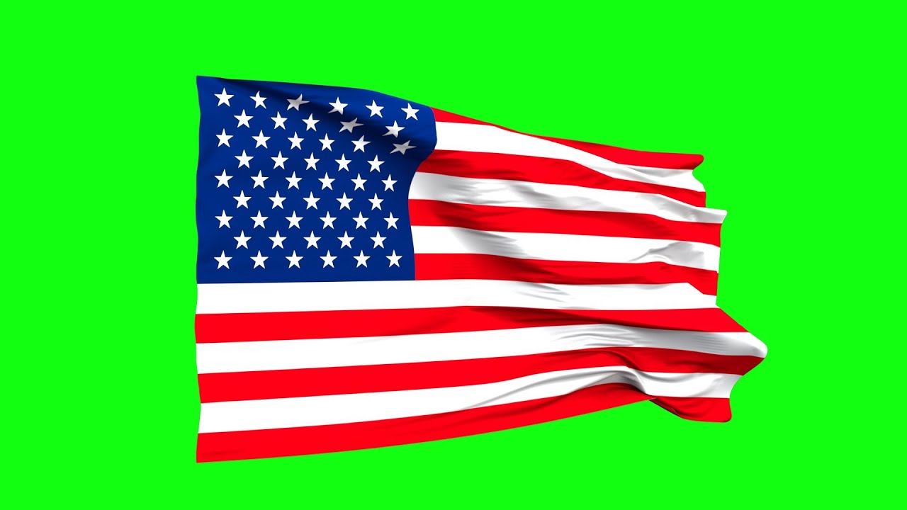 USA / America Flag green screen | blue screen | chroma key (FREE USE ...