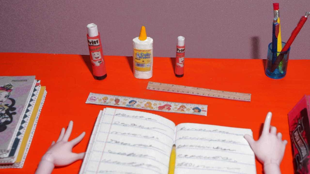 How to make a glue stick/bottle and a ruler for doll (Monster High, MLP ...