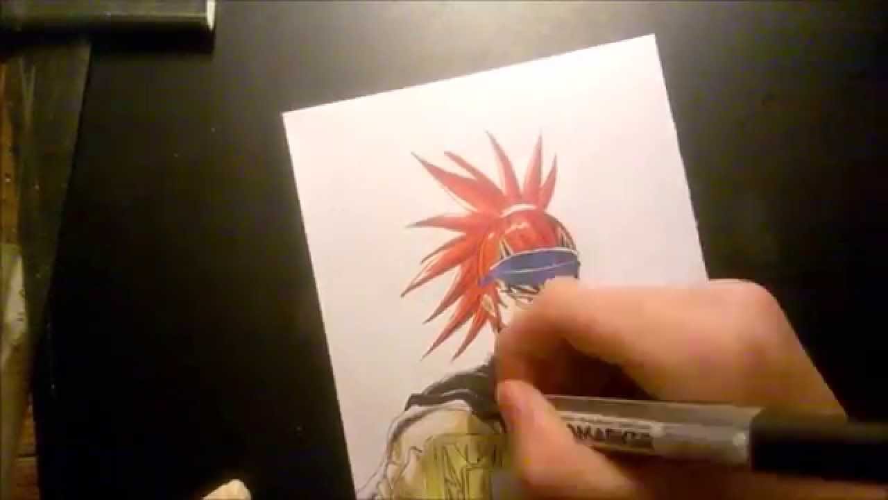 How to draw Renji Abarai from bleach/ Comment dessiner Renji Abarai de ...