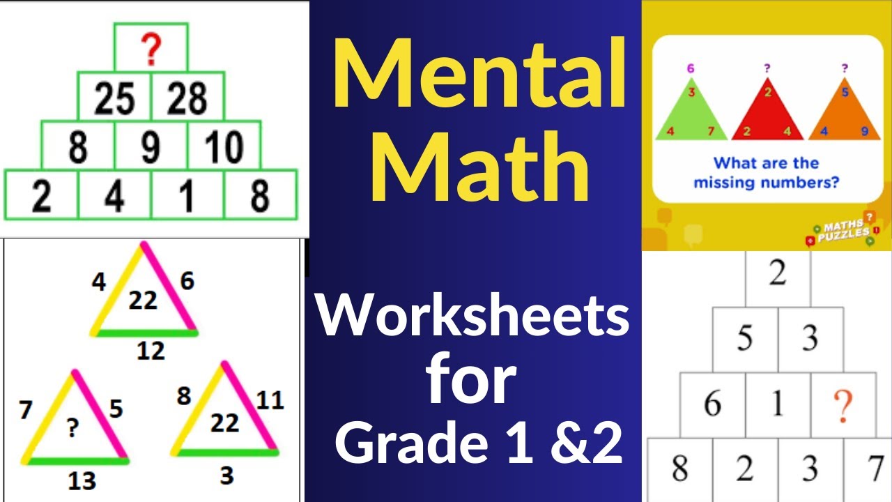 Mental math Worksheets for Class 1 || Mental math Worksheets for class ...