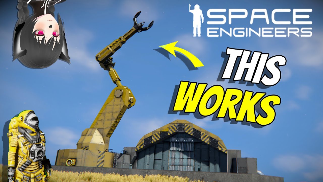 Construction Yard With Working Grabby Crane, Space Engineers - YouTube