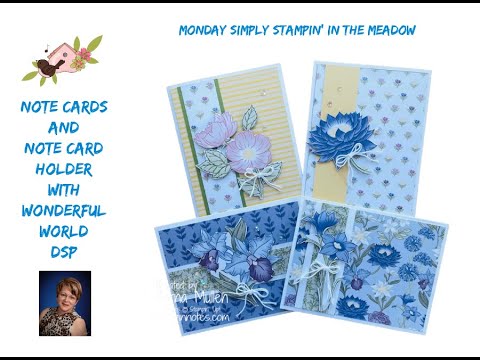 Note Cards and Note Card Holder With Wonderful World DSP - YouTube