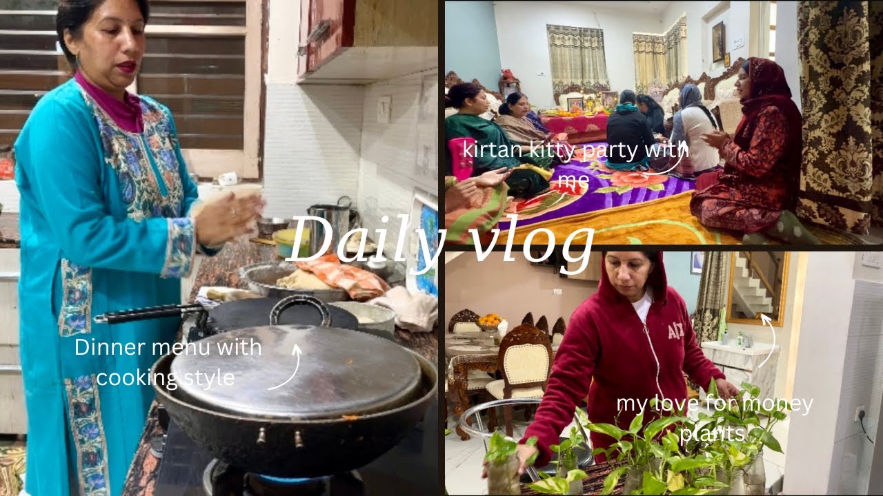 Kitty party at home/Aalo gobhi masala recipe/cleaning home vlog/money ...