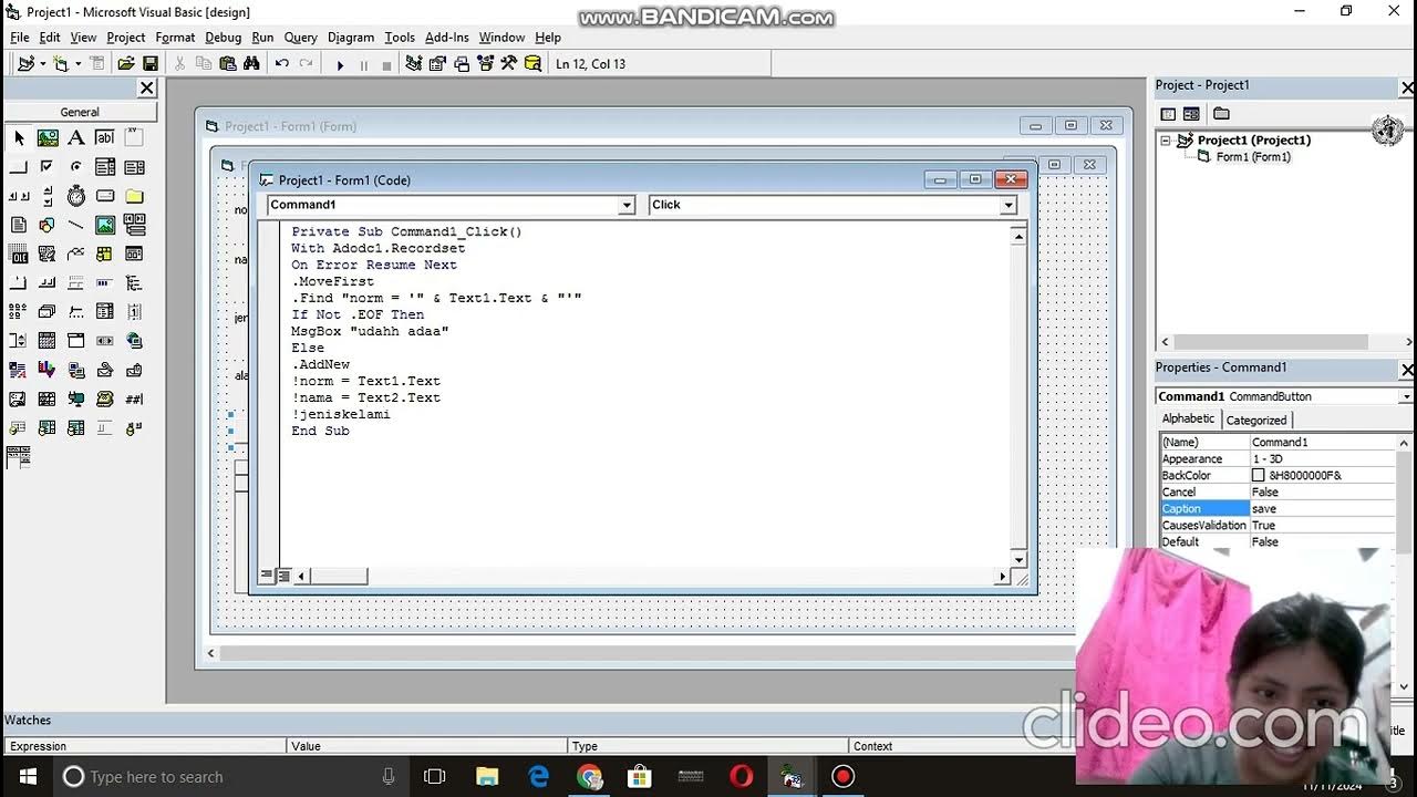 Visual basic MK Analisis, Glory Hosana Suci/2203085 RMIK B'22 - YouTube