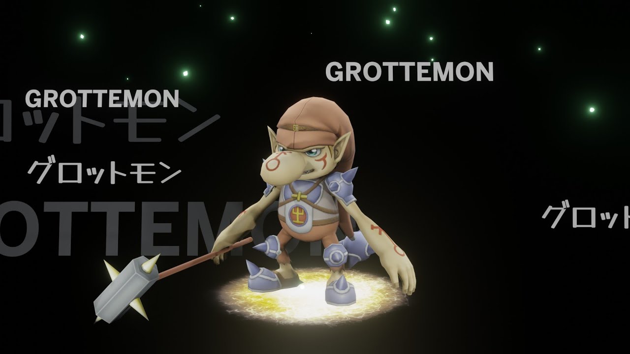 Grottemon (Grumblemon) グロットモン Full Digivolution Line - YouTube
