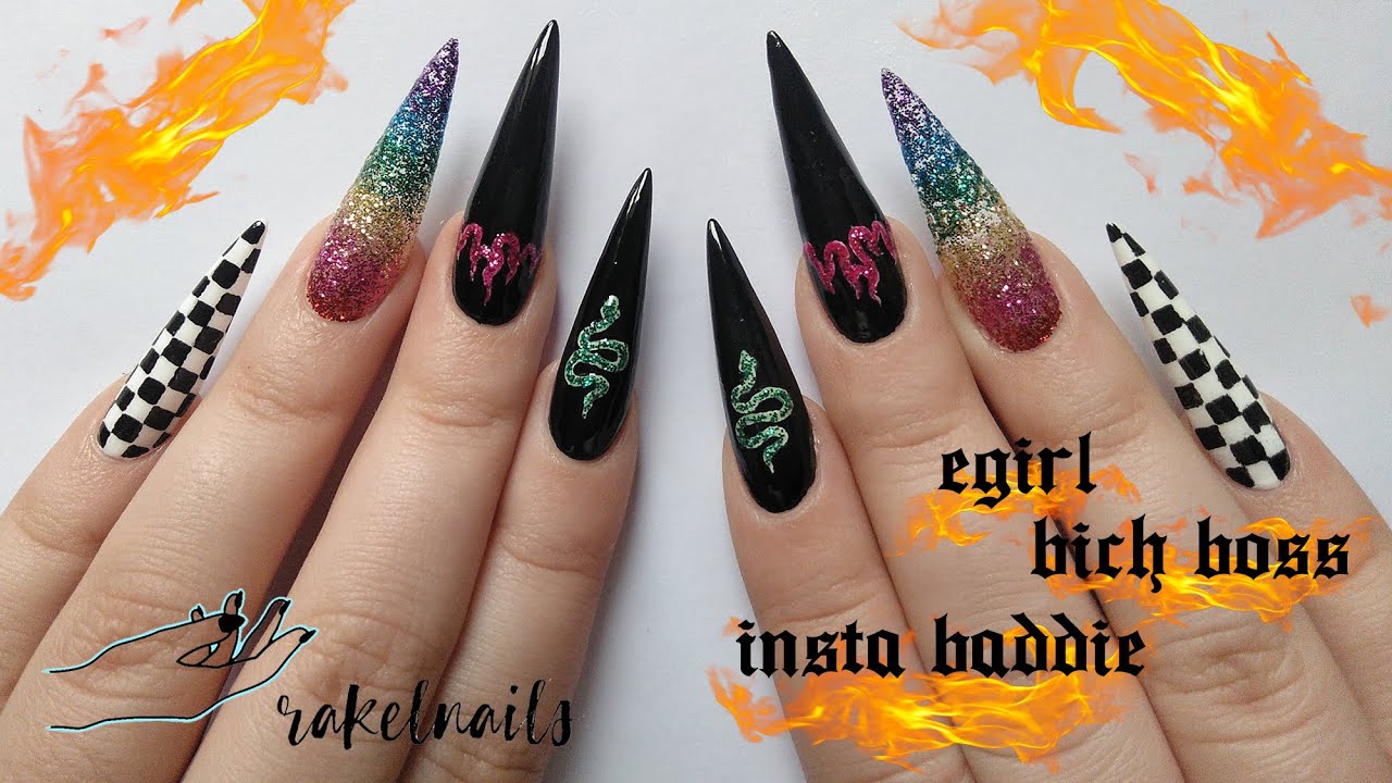 Badass style nail art - YouTube