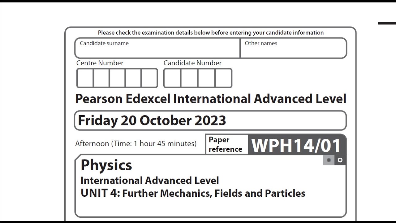 Edexcel IAL Physics U4 Oct 2023 Section A - YouTube