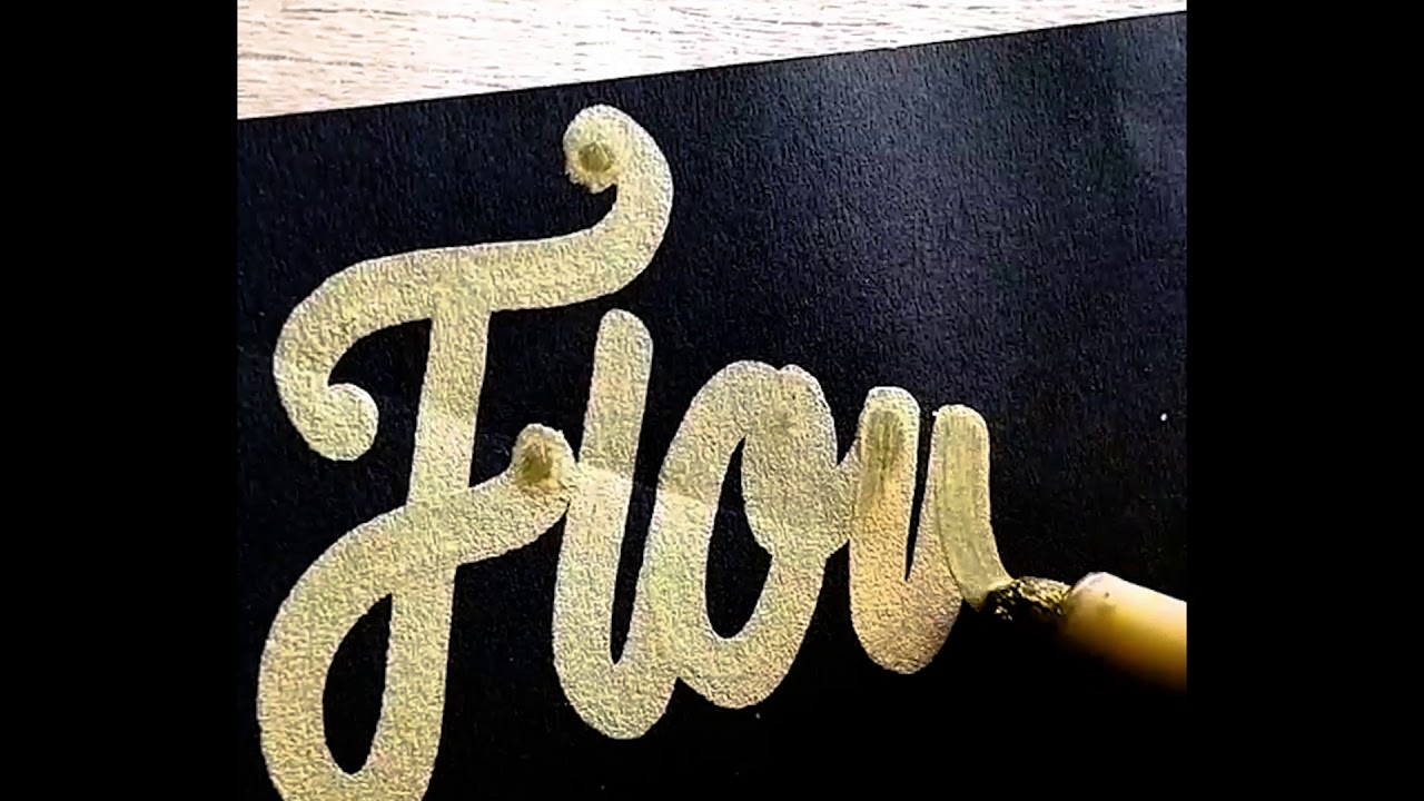 Flow | Golden Paint Marker | Satisfying Lettering - YouTube