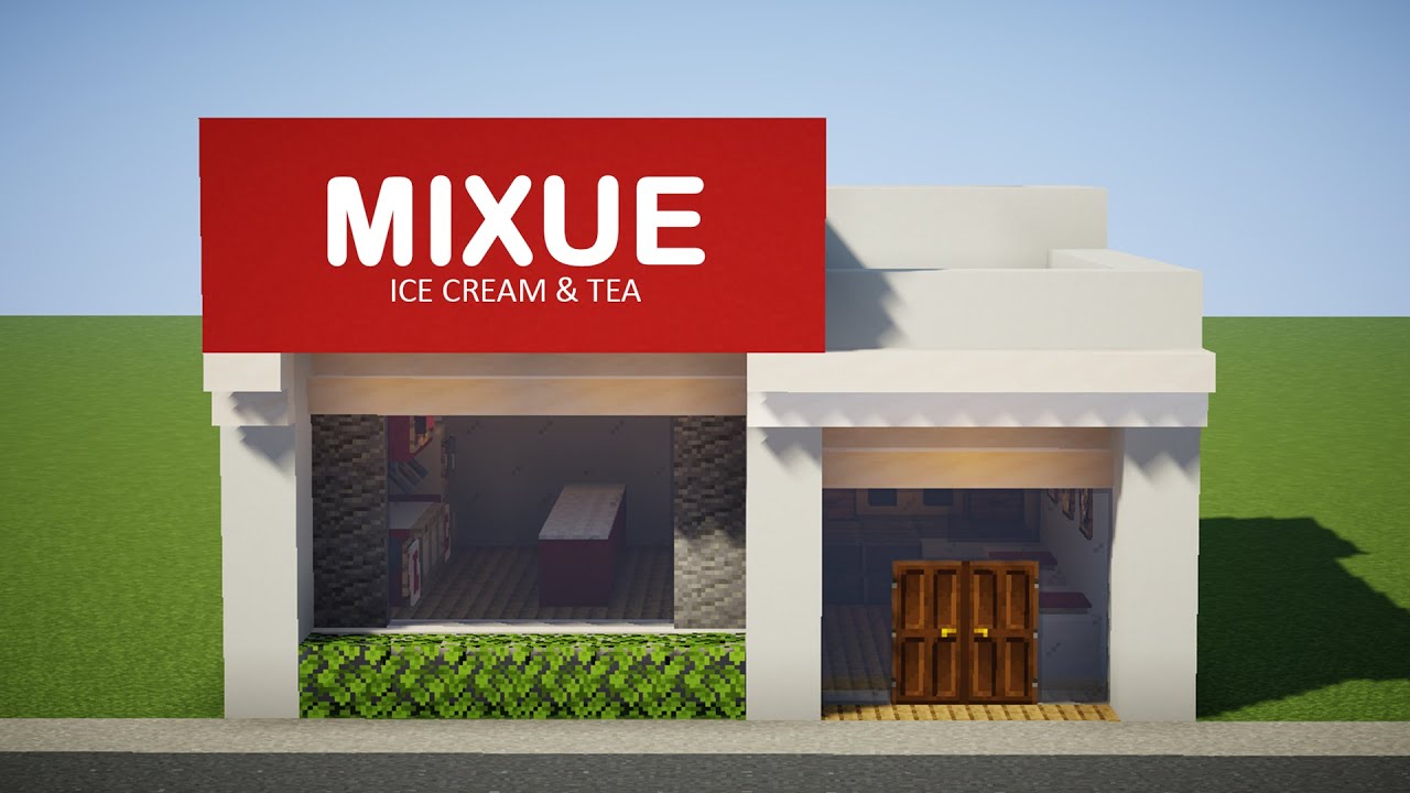 MINECRAFT : MEMBUAT TOKO ICE CREAM MIXUE DIMINECRAFT !!EASY - YouTube