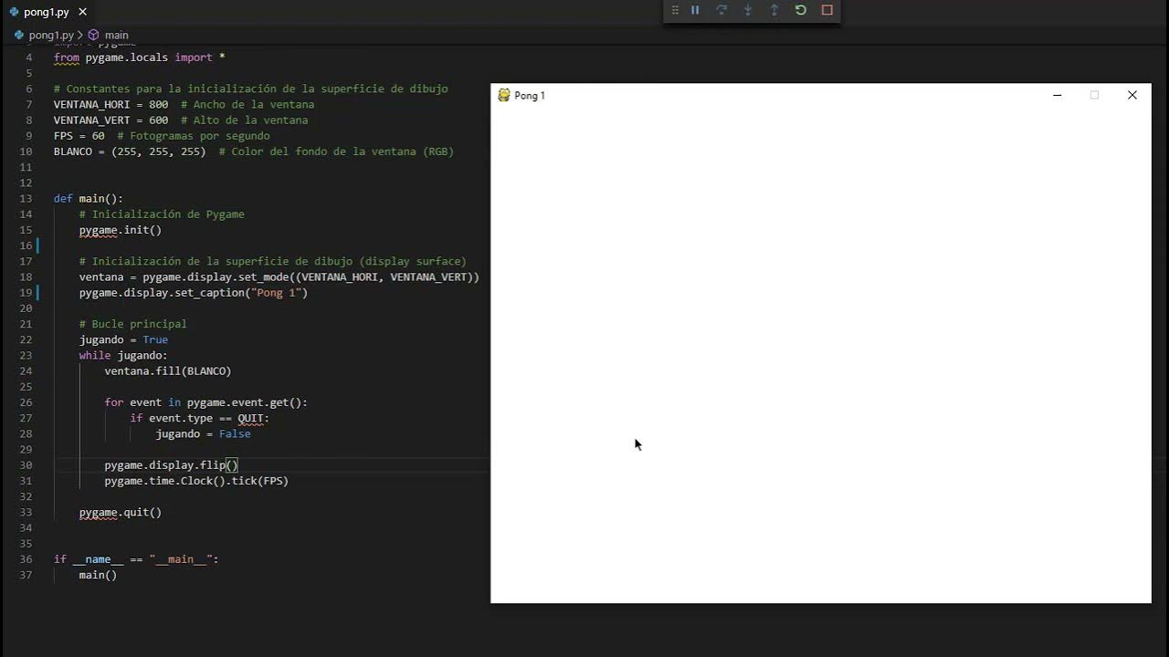 🎮 PYGAME - Pong 1 Creando la ventana - YouTube