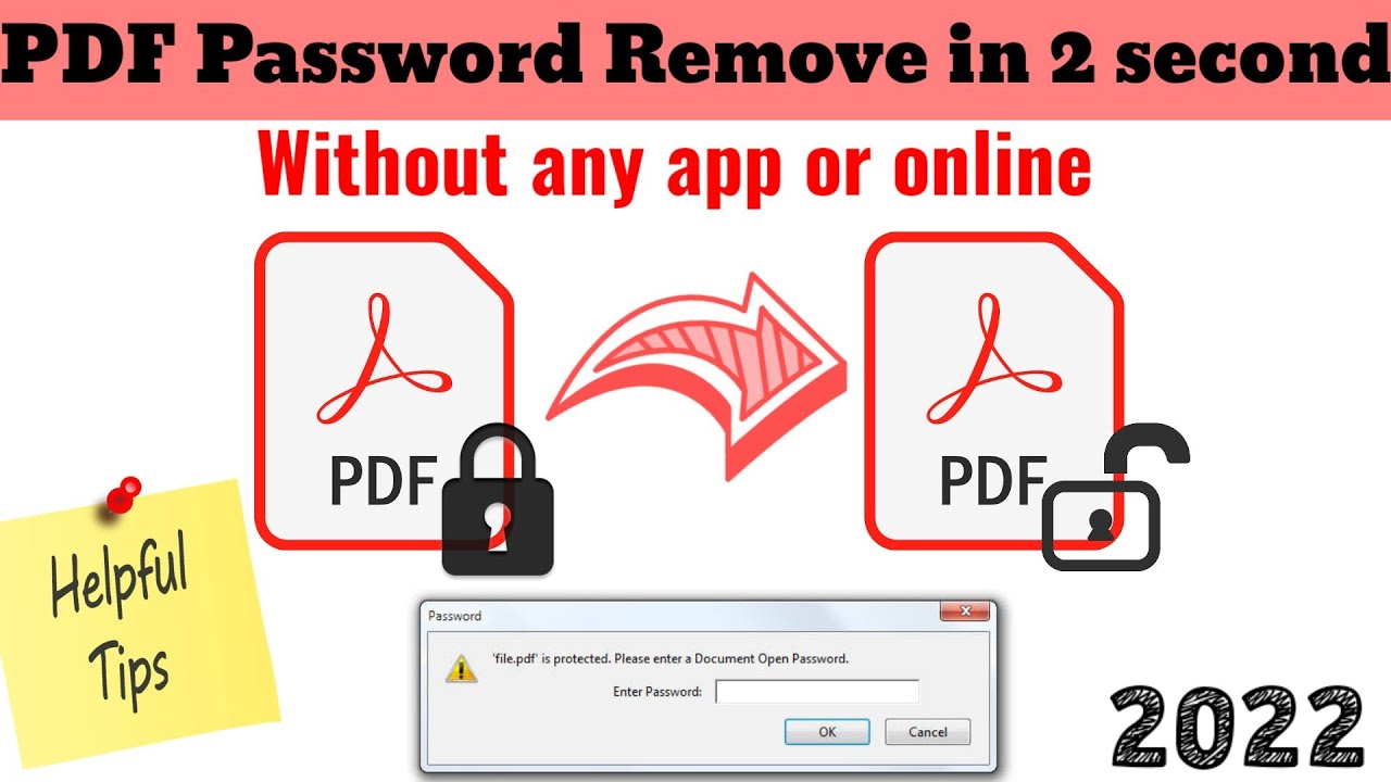 Unlock pdf password | how to remove password from pdf file without any ...