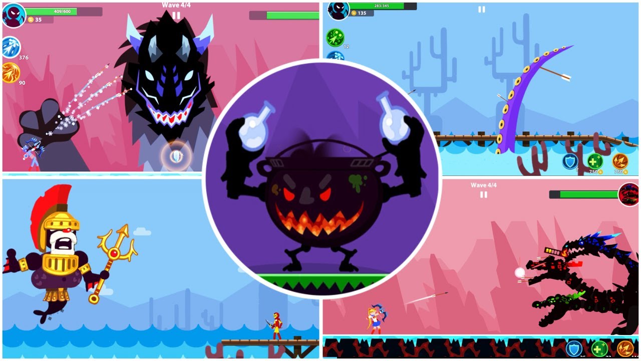 STICKMAN ARCHERY MASTER | ALL BOSSES - YouTube