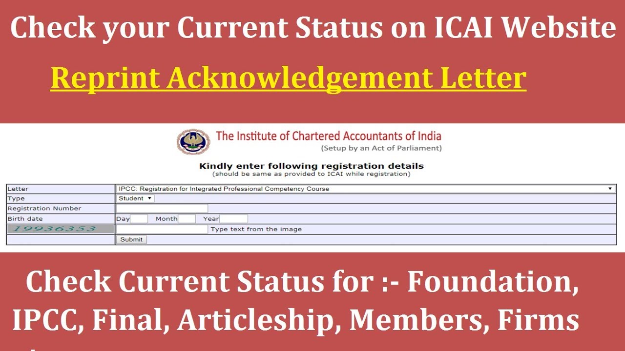Check CA Articleship Status & Download Registration details for ...