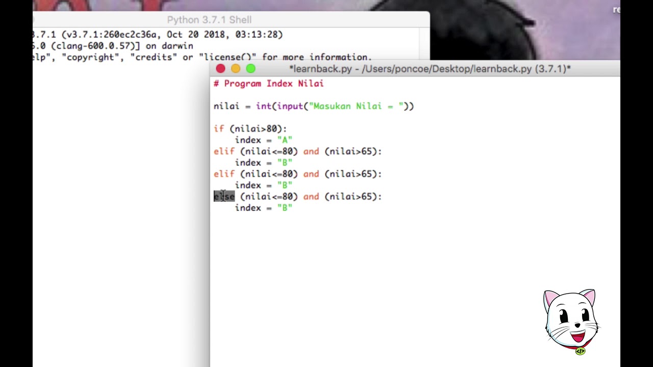Python Program - Percabangan Index Nilai - YouTube