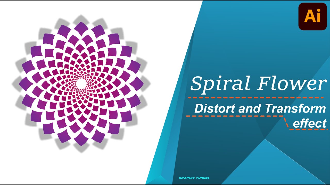 Spiral Flower Design using Distort and Transform effect | Adobe illustrator Tutorial | G.T ...
