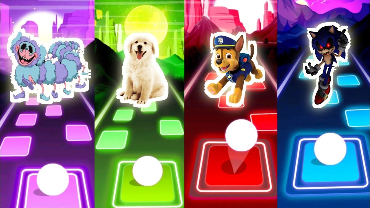Pj Pug A Pillar- Dog- Paw Patrol- Sonic -- Tiles hop EDM Rush - YouTube