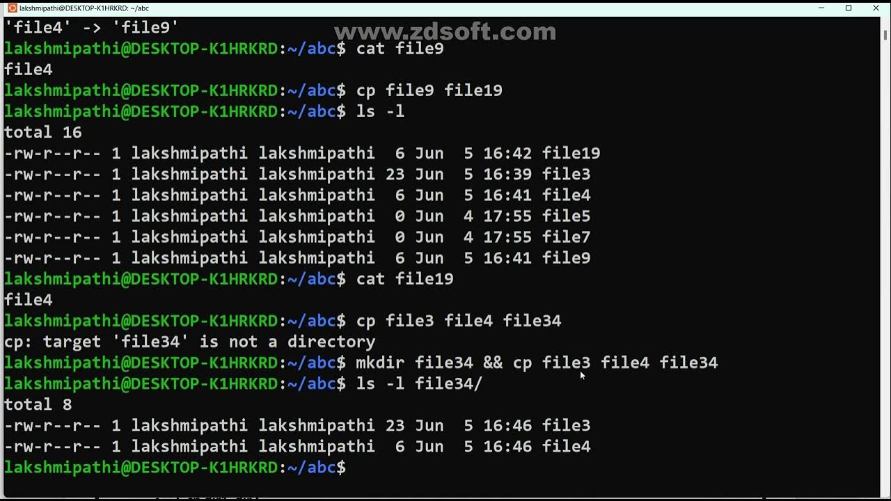 Linux s3mv,cp,cat,cmp,diff - YouTube