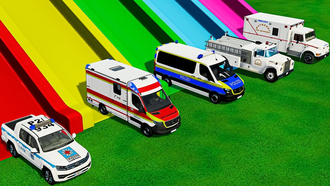 TRANSPORTING ALL AMBULANCE EMERGENCY CARS WITH MAN TRUCKS! - FARMING ...