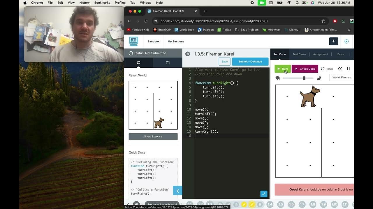 CodeHS - Fireman Karel - YouTube