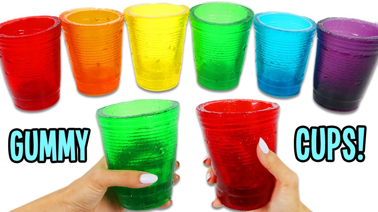 How To Make Rainbow Gummy Cups You Can Drink Out Of! - YouTube