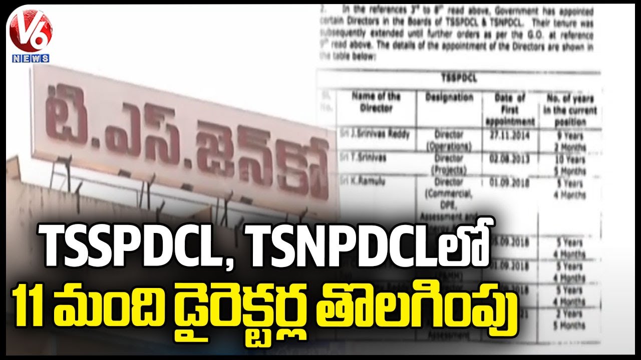 11 TSSPDCL, TSNPDCL Directors Removed From Post Over Illegal ...